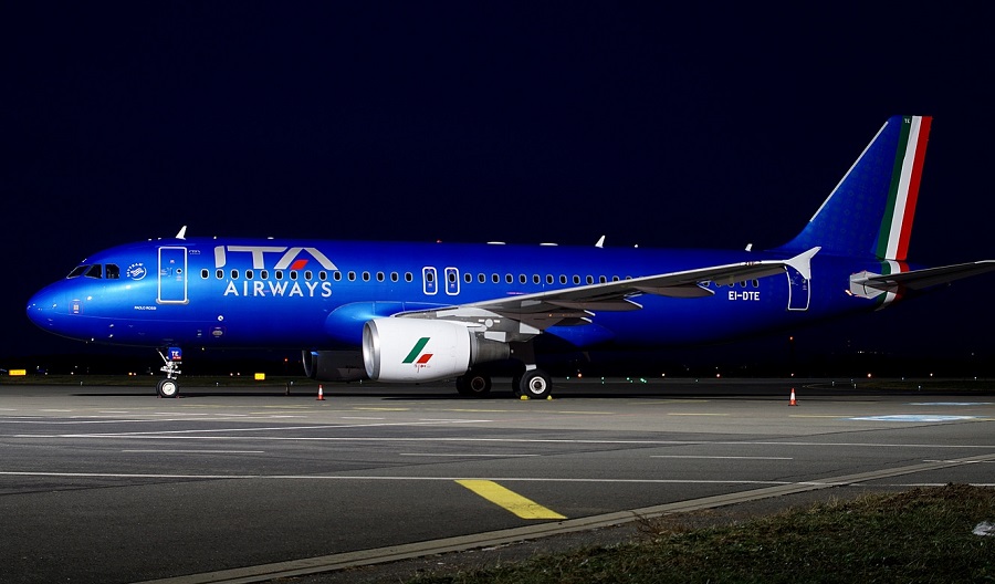 El primer avión con el nuevo diseño de ITA Airways (la ex Alitalia)