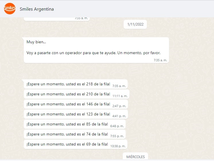 El programa SMILES Argentina y la atención al cliente por whatsapp