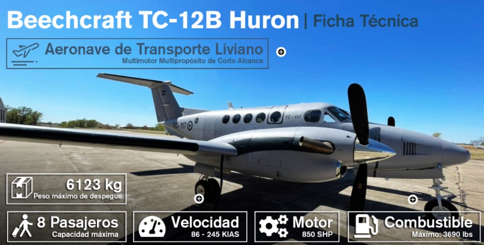 La Fuerza Aérea Argentina recibió el primer TC-12 Huron de la Marina de ...