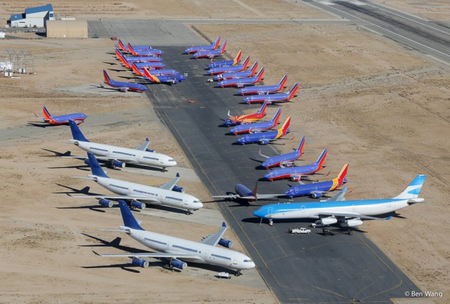 Aviones que volaron para Flybondi preservados en el desierto de Arizona